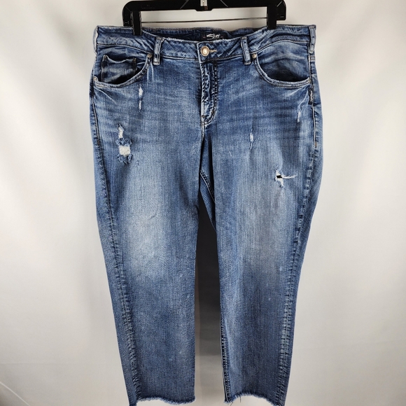 Silver Jeans | Jeans | Silver Jeans Sam Crop Cut Frayed Hem Womens Size ...